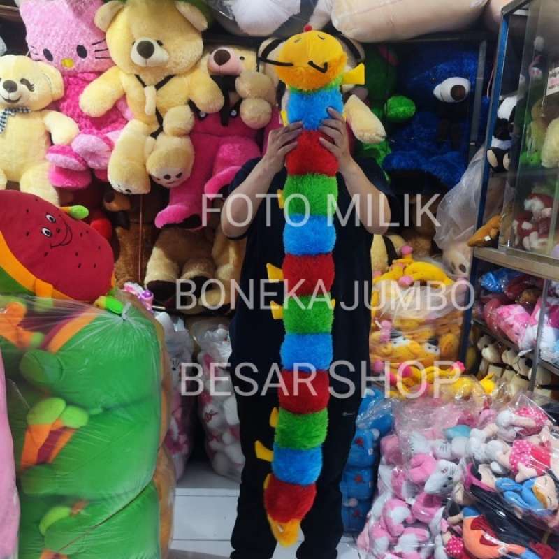 Promo Boneka Ular Ulat Snake Ulil Lintah Kelabang Kuning Hijau Jumbo ...
