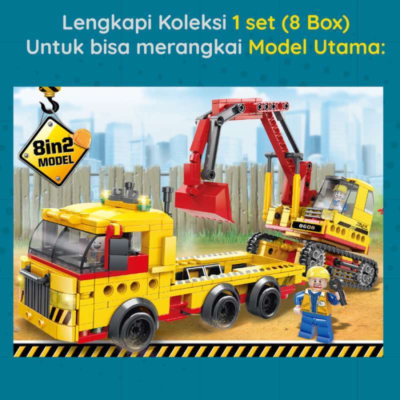 Promo Mainan Balok Bricks Juno 8608 Mobil Kendaraan Truk Excavator ...