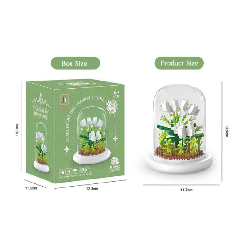 Promo Lele Mainan Bunga (led) Bricks Bunge Buket Flower Anyelir Diy ...