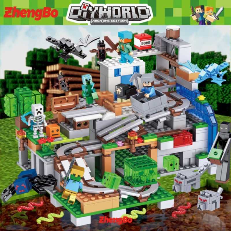 Promo Minecraft Membangun Blok Mainan Gua Tambang Pertanian Mainan ...
