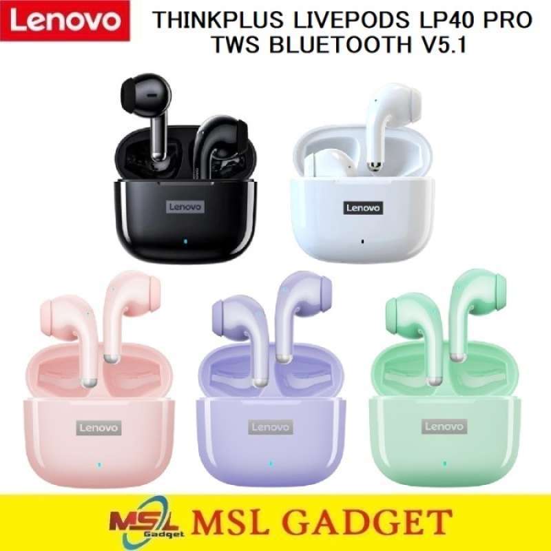 Promo Lenovo Thinkplus Livepods Lp40 Headset Bluetooth Tws Wireless Earbuds Diskon 23% Di Seller ...