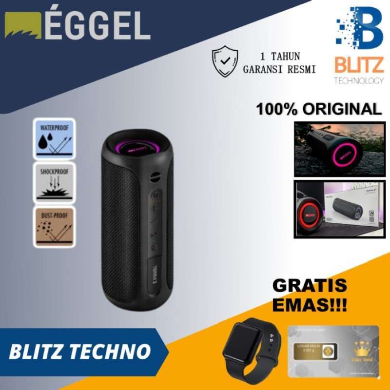 Promo Eggel Terra 3 Plus + Waterproof Bluetooth Speaker With Rgb Light ...