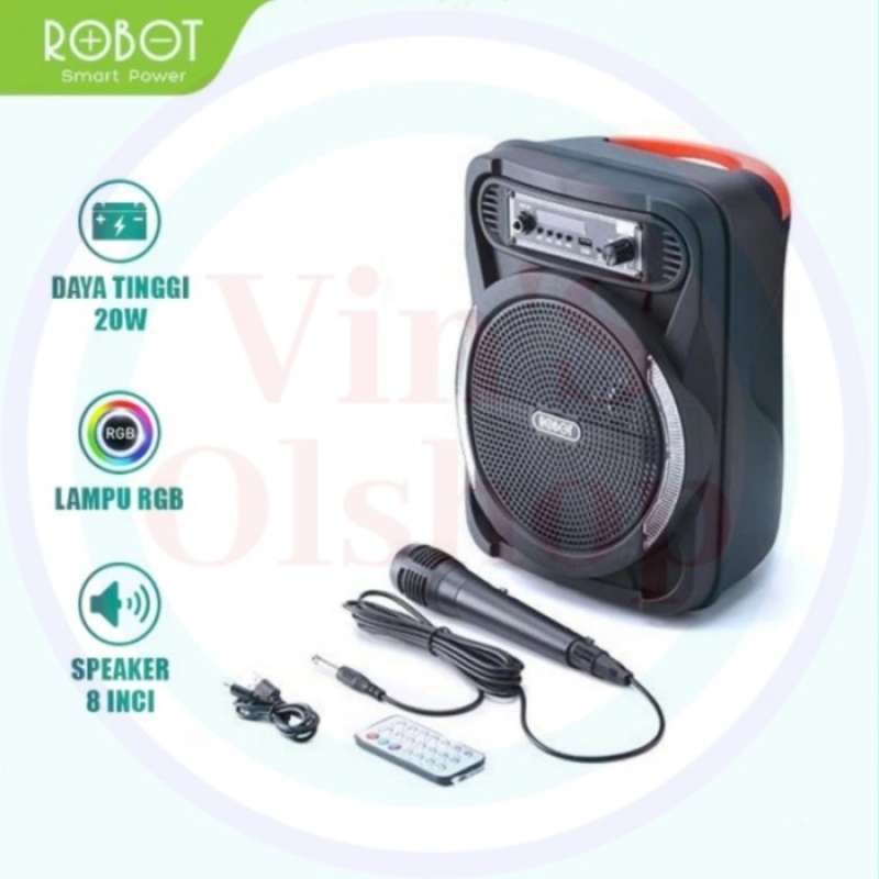 Promo Speaker Robot Rb450 Bluetooth 5 Rgb + Mic Karaoke + Remote Resmi ...