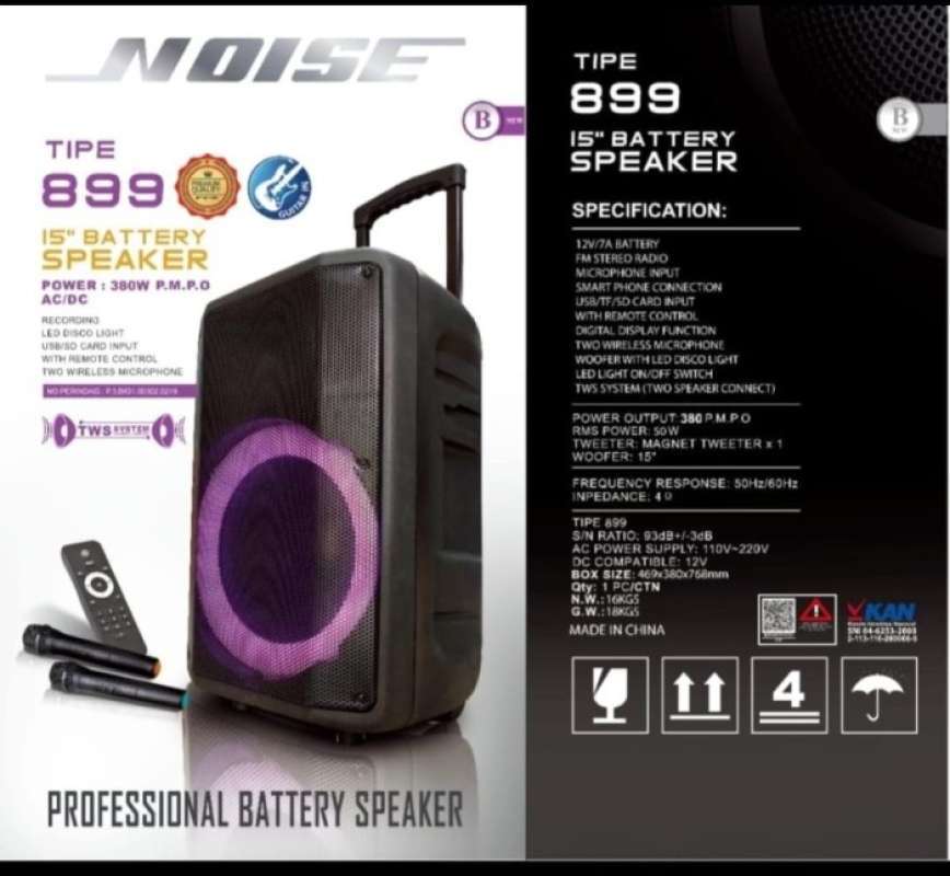 Promo Speaker Meeting Troly Portable Aktif 15 Inch Noise 899 Usb ...