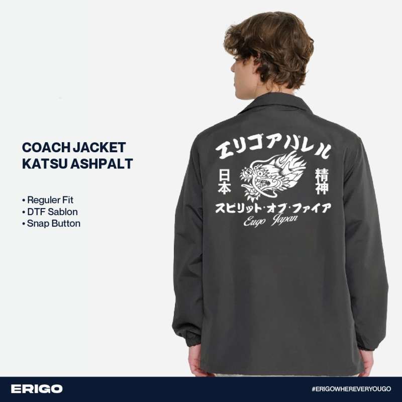 Promo Erigo Coach Jacket Graphic Katsu Asphalt Diskon 64% Di Seller ...