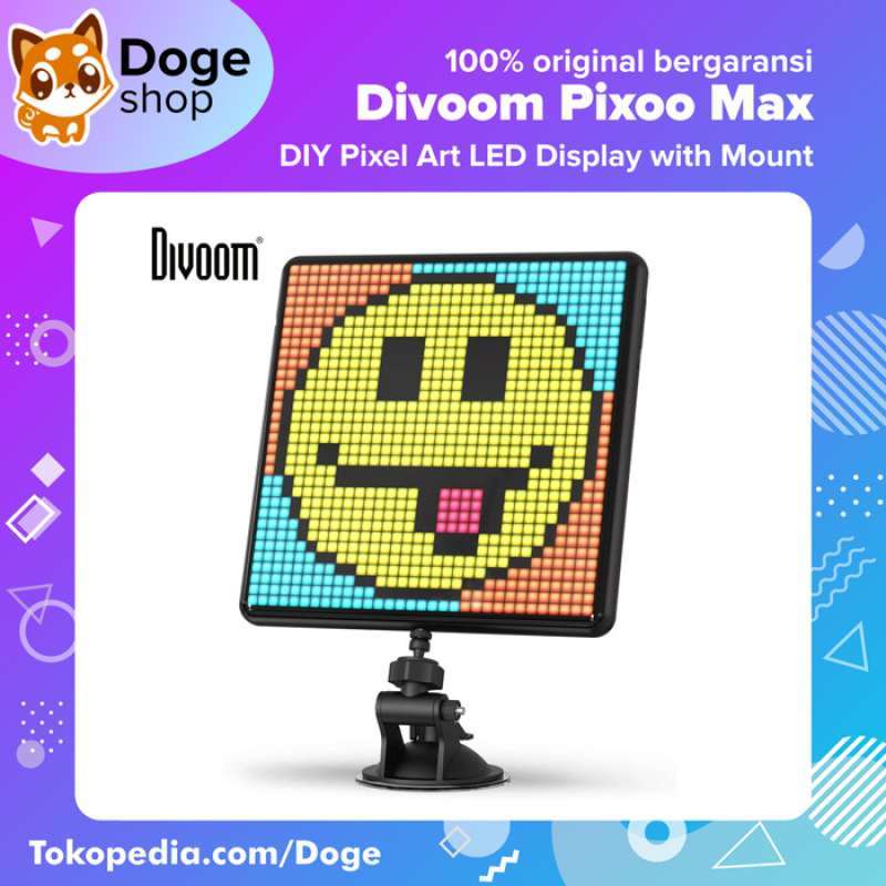 Promo Divoom Pixoo Max With Car Mount Diy Led Pixel Art Photo Frame Alt ...