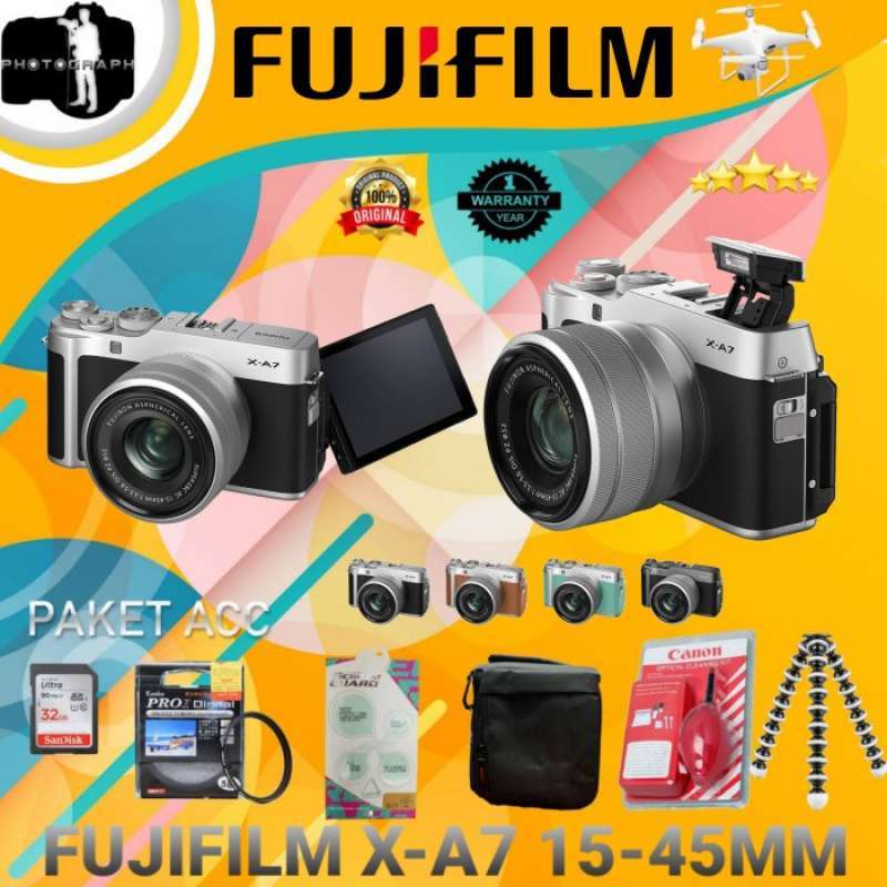 Promo Fujifilm X-a7 Kit Xc 15-45mm/ Fujifilm Xa7 Paket Acc Garansi 1 ...