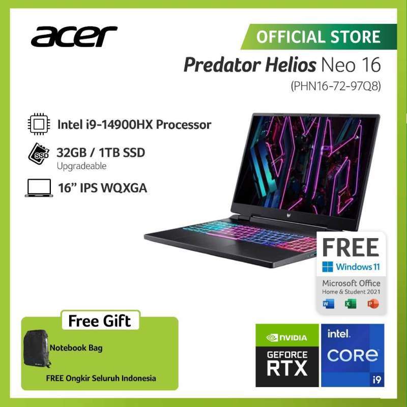 Promo Acer Laptop Gaming Predator Helios Neo 16 Phn16-72-97q8 Graphics ...
