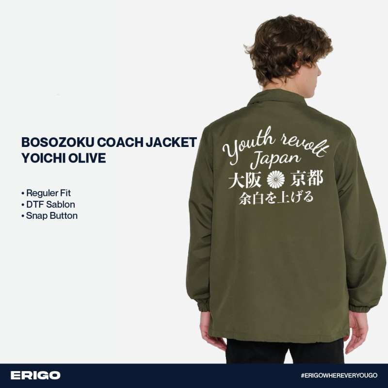 Promo Erigo Bosozoku Coach Jacket Dtf Yoichi Olive Diskon 60% Di Seller ...