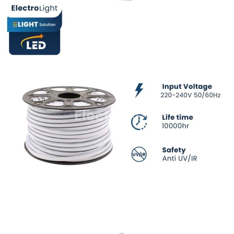 Promo Lampu Strip Neon Flex Led 220v 50 Meter 1 Roll Flexibel Waterproof Diskon 50% Di Seller ...