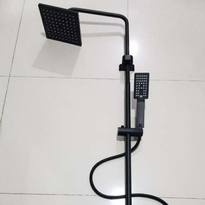 Promo Shower Tiang Black Hitam Mixer Panas Dingin Model Onda /kran ...