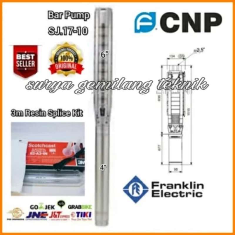 Promo Pompa Submersible Cnp Sj.17 . 10 Motor Franklin 5.5 7.5hp 3phase ...