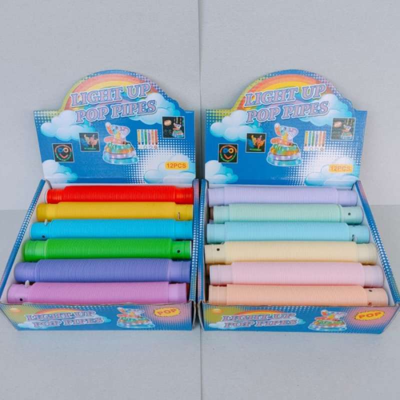 Promo Light Up Pop Pipes - Squishy Sensory Fidget Toys - Mainan Anak ...