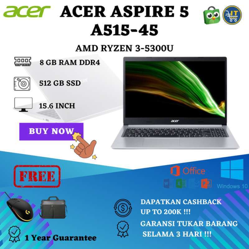 Promo Acer Aspire 5 A515-45 Amd Ryzen 3-5300u Ram 8gb 512gb Ssd 15.6 ...