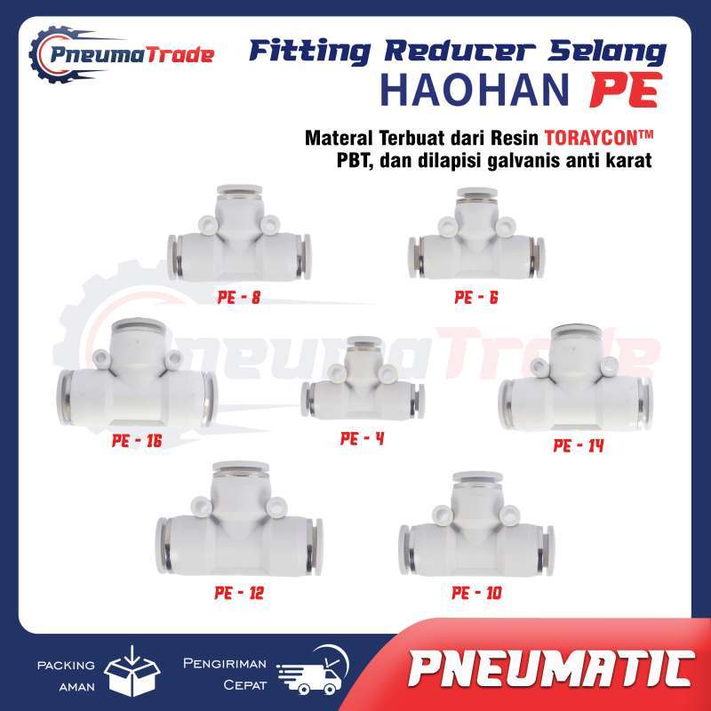 Promo Pe Fitting Tee Pneumatic Selang |fitting Pneumatic Quick Joint ...