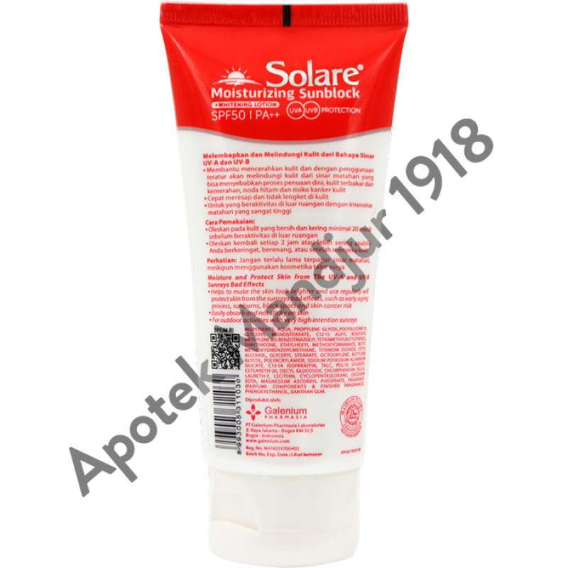 Jual Solare Spf 50 Sunblock - Tabir Surya Melindungi Dan Mencerahkan ...
