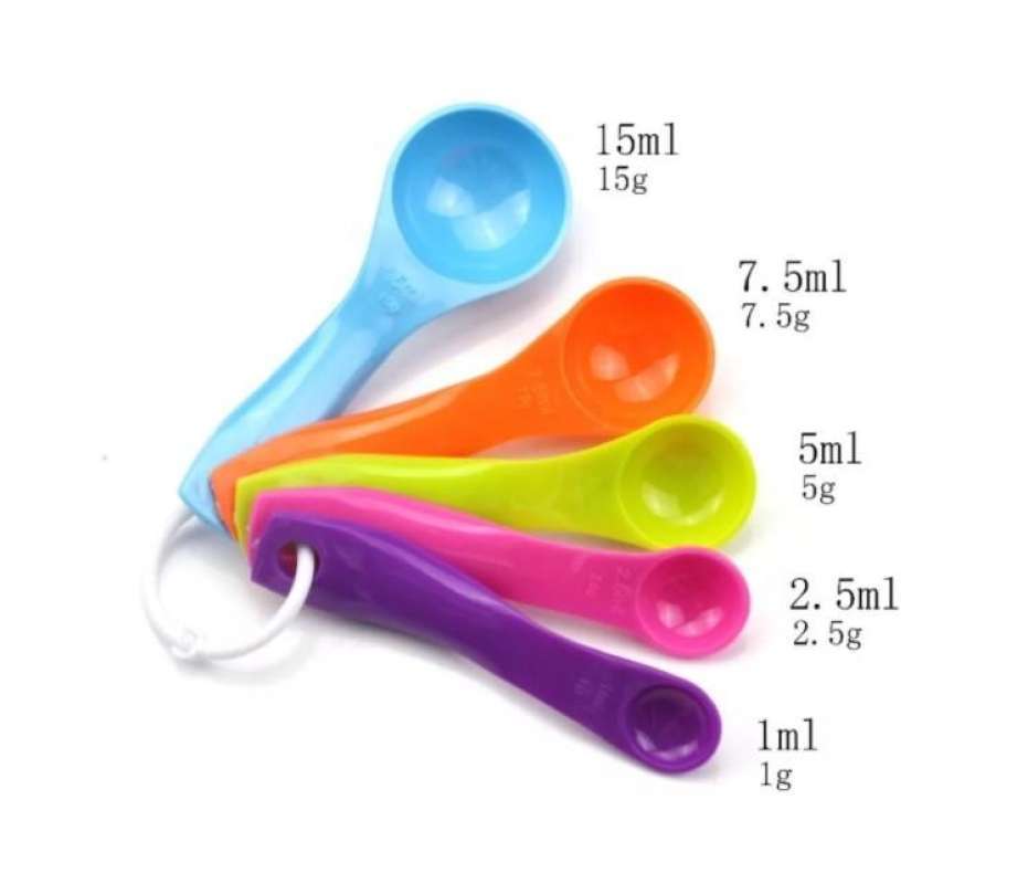 Jual Sendok Takar Plastik 5 Ukuran Measuring Spoon Alat Ukur Takaran ...