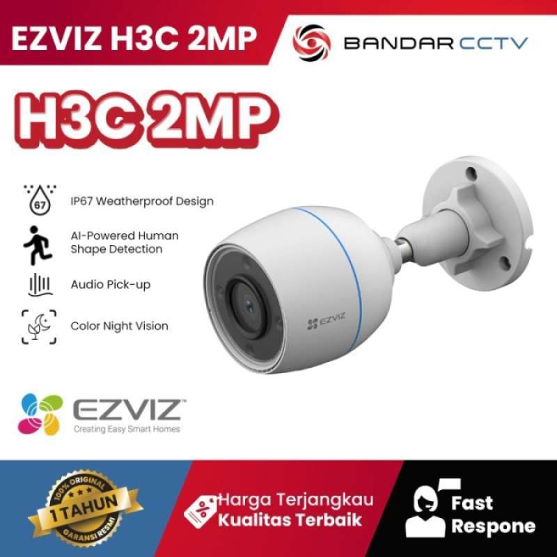 Promo Ezviz H3c 2mp Wi-fi Smart Home Outdoor Camera Ip67 H.265 Diskon ...