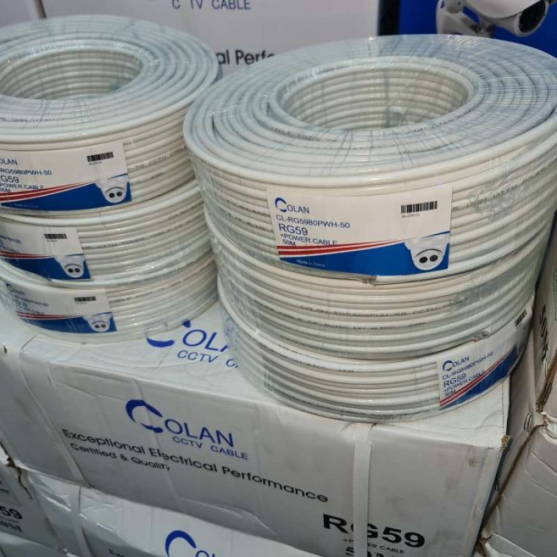 Promo Kabel Cctv Rg-59+power Putih 50m Colan Diskon 23% Di Seller ...