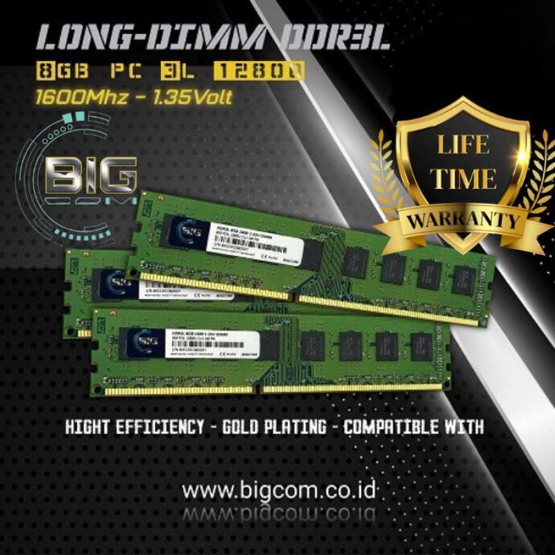 Promo Ram Pc Bigcom Longdimm Ddr3 8gb Pc 12800 Ddr3l Pc3l 12800 1600 Mhz Diskon 23% Di Seller ...