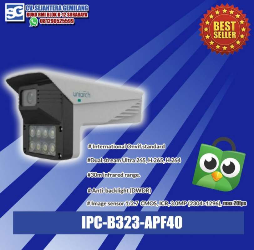 Promo Uniarch Cylindrical Ip Camera Ipc-b323-apf40 3mp Onvif Ip67 Waterproof Diskon 23% Di ...