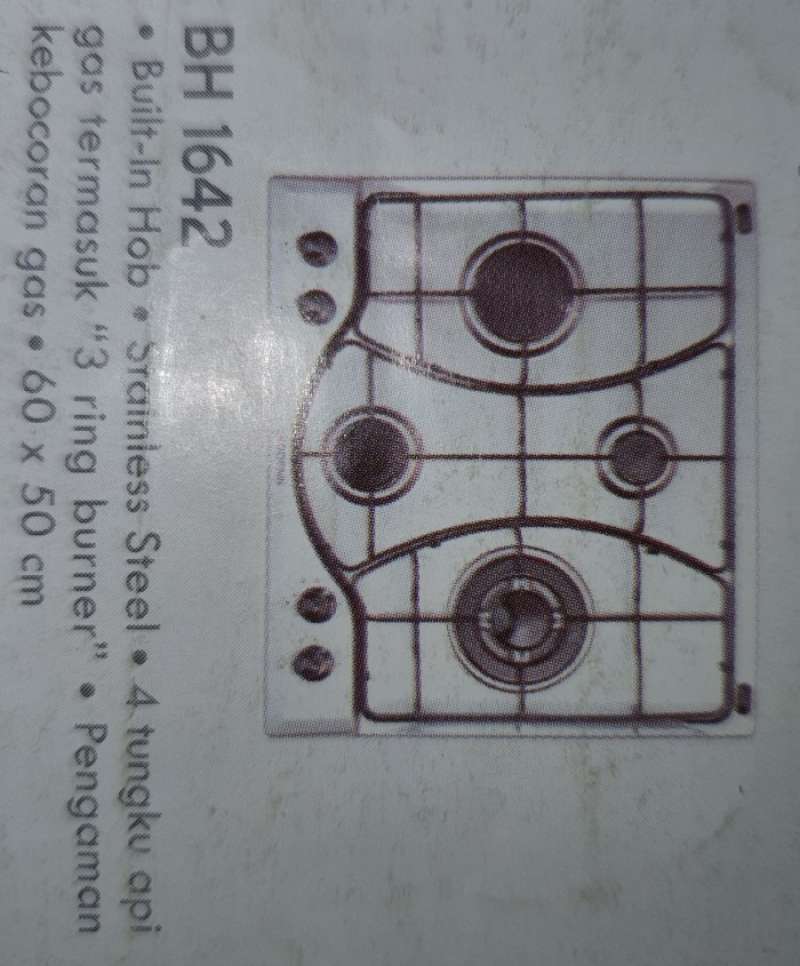 Promo Baru Modena Bh1642 Stainless Steel Built In Hob 4 Tungku Safety ...