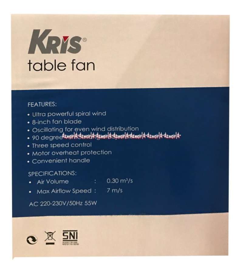 Promo Kris Kipas Angin Meja Table Fan Dengan 3 Kontrol Kecepatan Putih ...