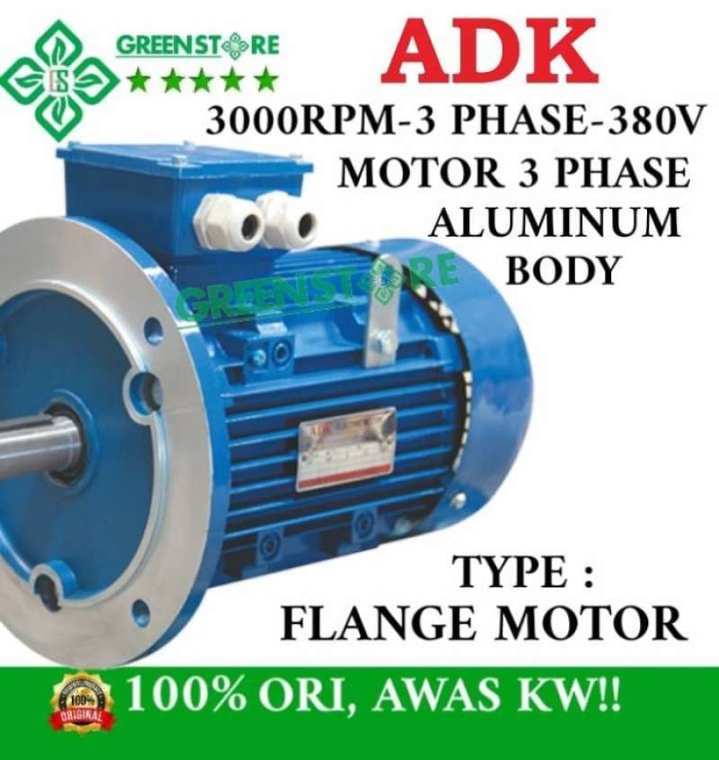 Promo Adk Motor 3 Phase Aluminum 2hp/1.5kw/2pole/3000rpm/380v/b5 Frame 90s-2 Diskon 23% Di ...