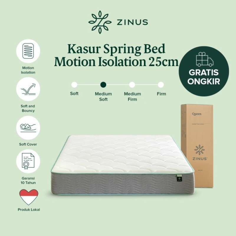 Jual Kasur Spring Bed Pocket Zinus Motion Isolation In A Box Tebal 25cm ...