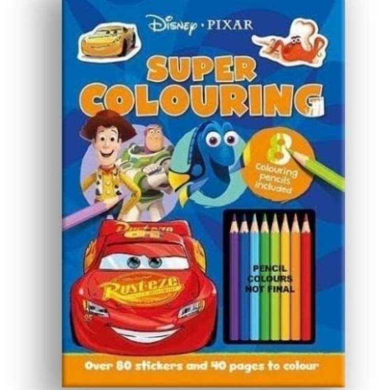 Promo Ori Buku Impor Anak Mewarnai Super Colouring Disney Pixar / Buku ...