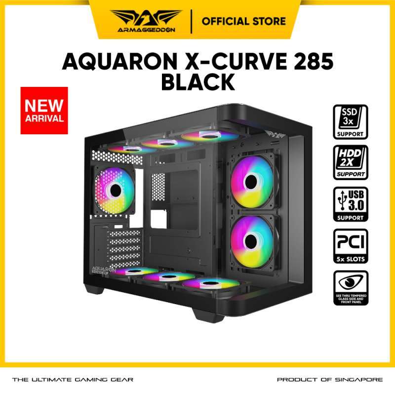 Promo Casing Gaming Armaggeddon Aquaron X-curve 285 M-atx With Front ...