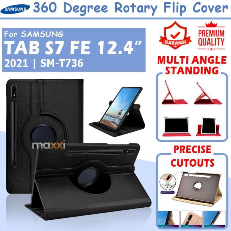 Promo Samsung Tab S7 Fe Sm-t736 Case Kesing Book Cover Sarung Stand ...