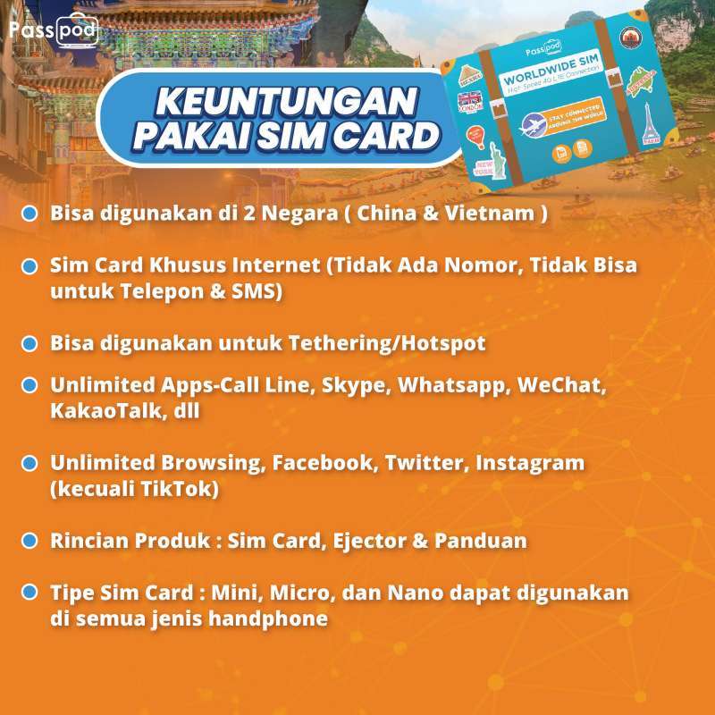 Promo Sim Card China-vietnam Best Seller/paket Data Luar Negeri Diskon ...