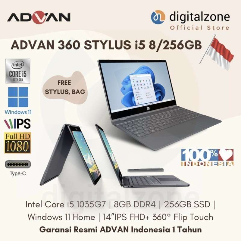 Jual Laptop Advan 360 Stylus - I5 1035g7 8gb 256ssd 14fhd Ips W11 Touch ...