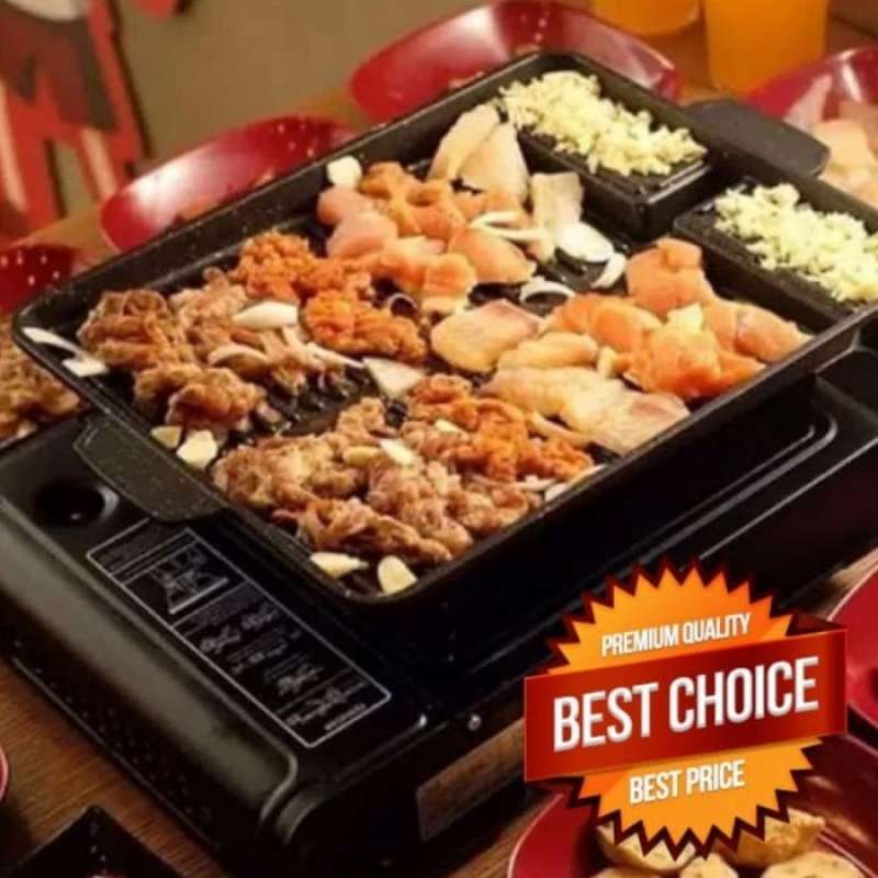 Promo Panggangan Korean Bbq Grill Pan Bahan Teflon Persegi Diskon 23% ...