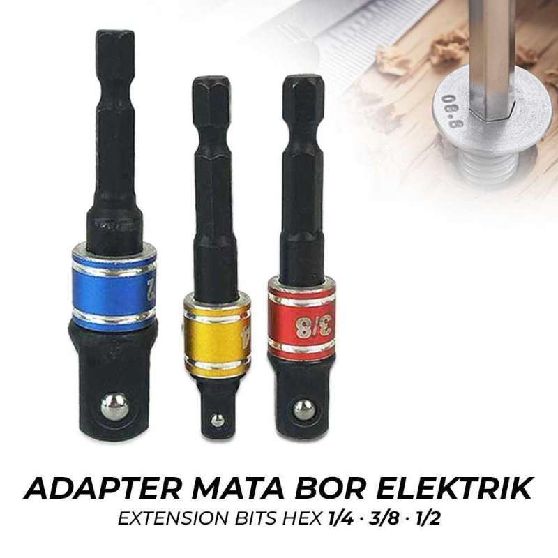 Jual Feiming Mata Bor Elektrik Adapter Extension Bits Hex 1/4 3/8 1/2 3 ...