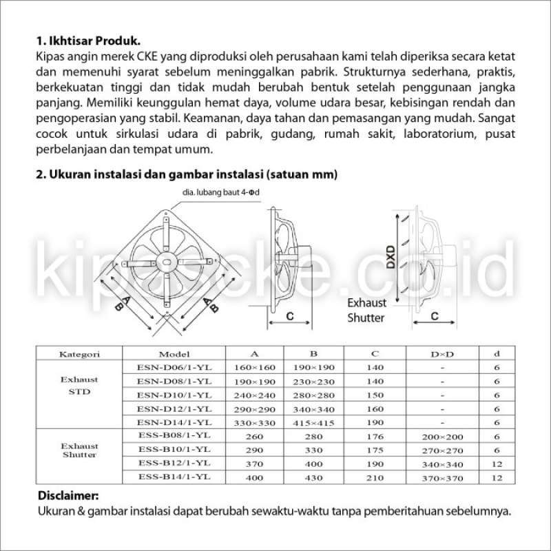 Promo Exhaust Fan Cke Standard Dbn 12 Inch Fan Rumah Toilet Eksos Promo ...