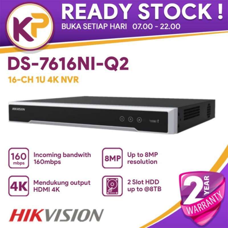 Jual New Hikvision Nvr 16ch / 16 Channel Ds-7616ni-q2 Support H.265 - 10tb Mfi Di Seller Rumix ...