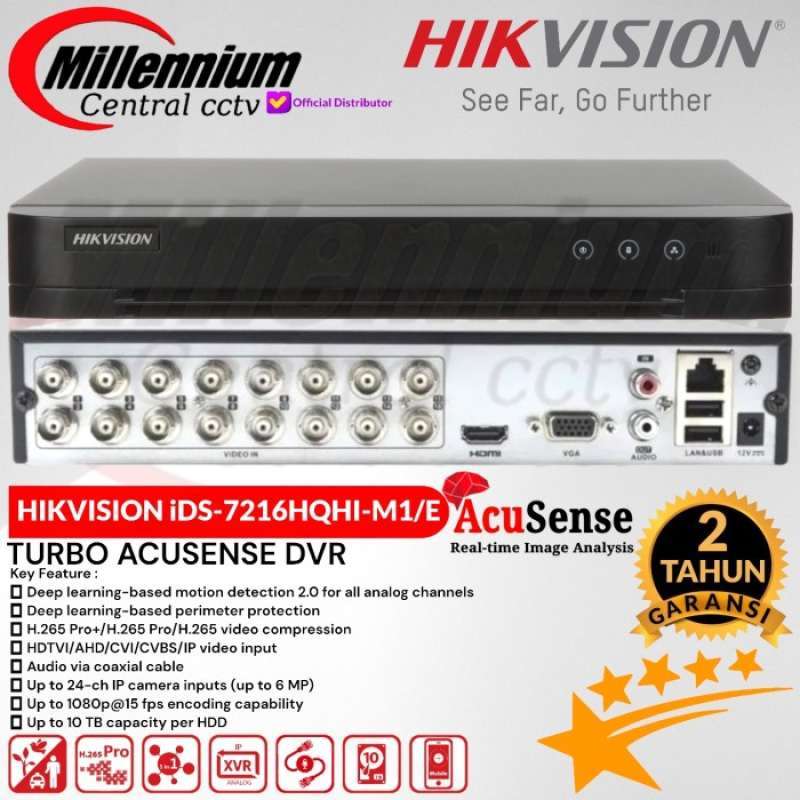 Jual Dvr Hikvision 16ch Ds-7216hqhi-k1/e Turbo Hd Support 5mp Garansi ...