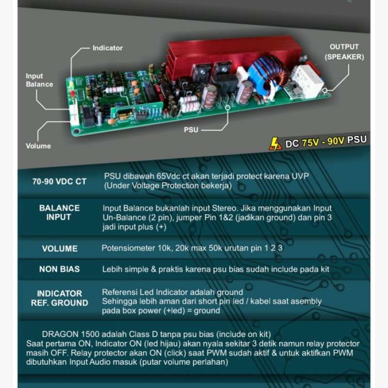 Jual Power Class D Tanpa Bias, Dragon_1500 Dual Feedback D1k5 Limitter ...