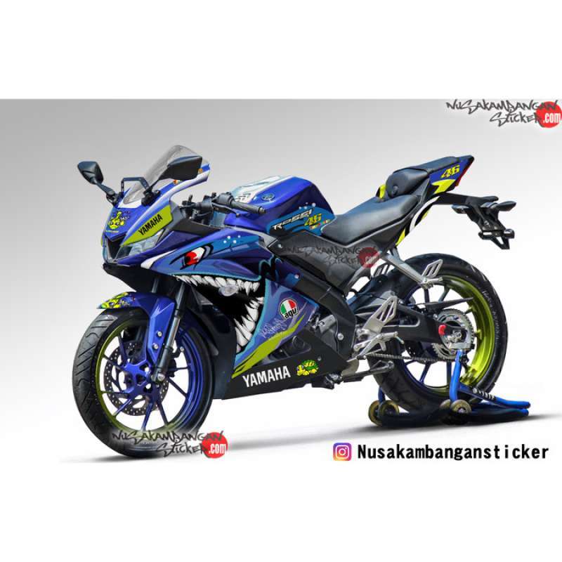Promo Decal Motor Sticker Motor Yamaha R15 V3 Shark Biru 005 Diskon 23% ...
