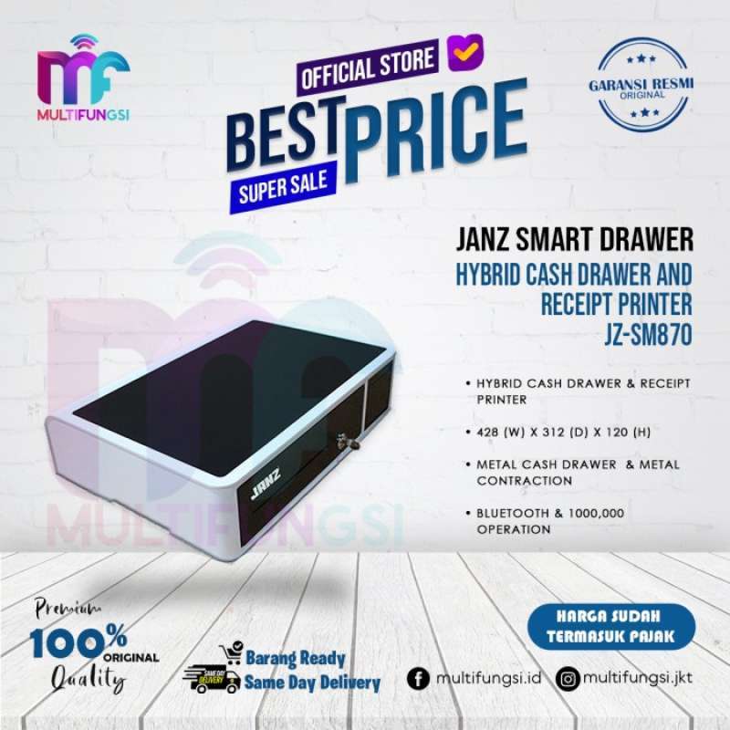 Promo Smart Drawer Hybrid Cash Drawer And Receipt Janz Jz-sm870 Laci+printer Terbaik Diskon 5% ...