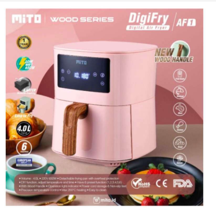 Promo [ Mito ] Air Fryer Digital Mito Af1 Low Watt 4 Liter - Mitochiba ...