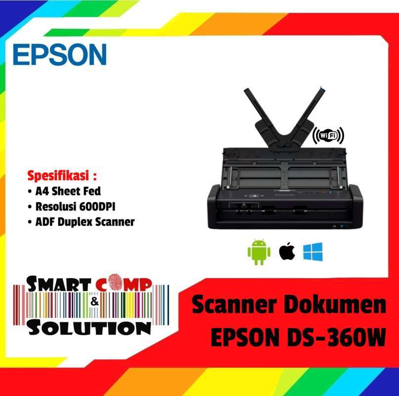 Jual Scanner Epson Workforce Ds360w Adf Wifi A4 F4 Duplex Portable Ds-360 / Ds 360w / Ds-360w Di ...