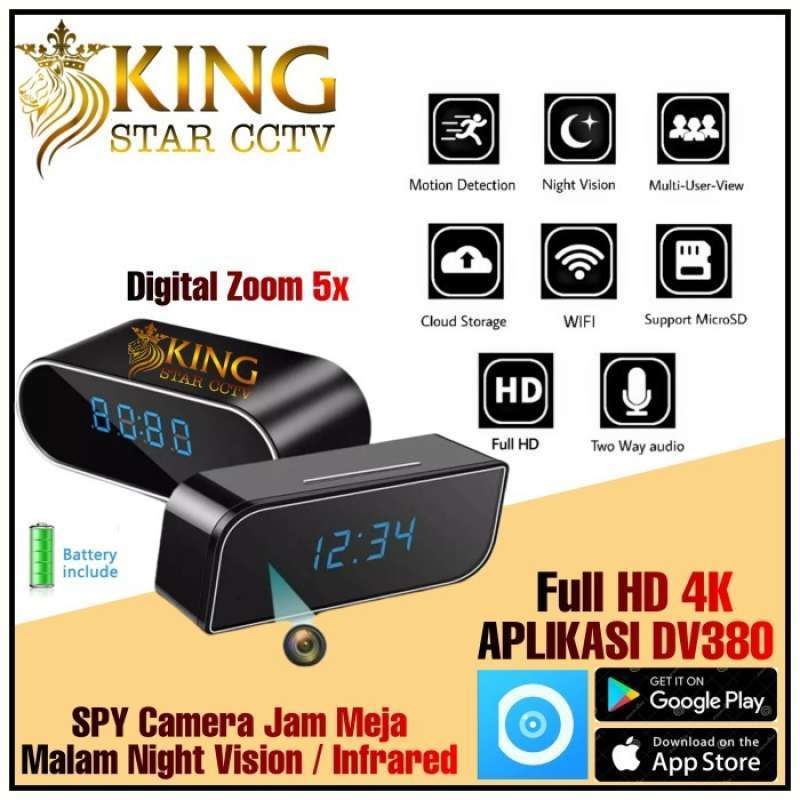 Promo Kamera Jam Meja Wifi Hidden Camera Clock Night Vision Full Hd 4k ...
