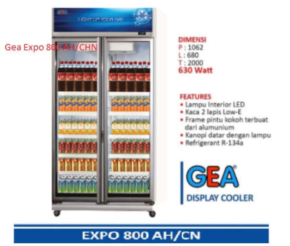 Promo Gea Expo-800 Ah/cn Display Cooler Showcase Diskon 23% Di Seller ...