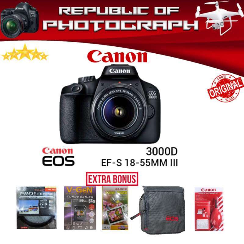 Promo Eos 3000d Kit Ef-s 18-55mm Iii / Kamera Dslr Eos Kit 18-55 Diskon 23% Di Seller Tuplens ...