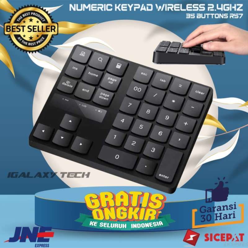 Promo Numeric Keypad Wireless 2.4ghz Keyboard Tombol Angka 35 Buttons ...