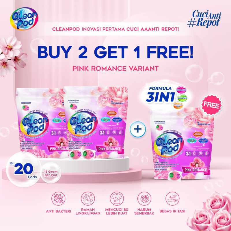 Jual [buy 2 Get 1 Free] 3 Cleanpod Pink Romance 20 Pods/pack Laundry ...