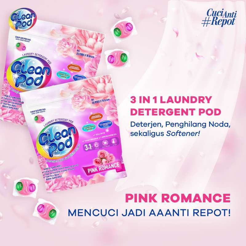 Jual [buy 2 Get 1 Free] 3 Cleanpod Pink Romance 20 Pods/pack Laundry ...